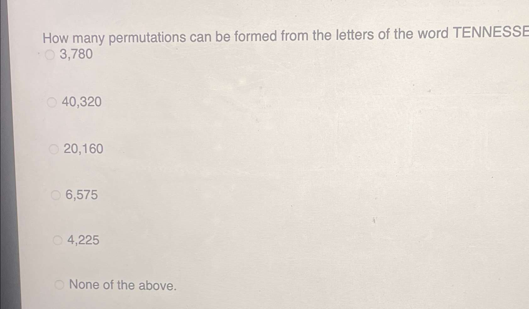 Solved How many permutations can be formed from the letters | Chegg.com