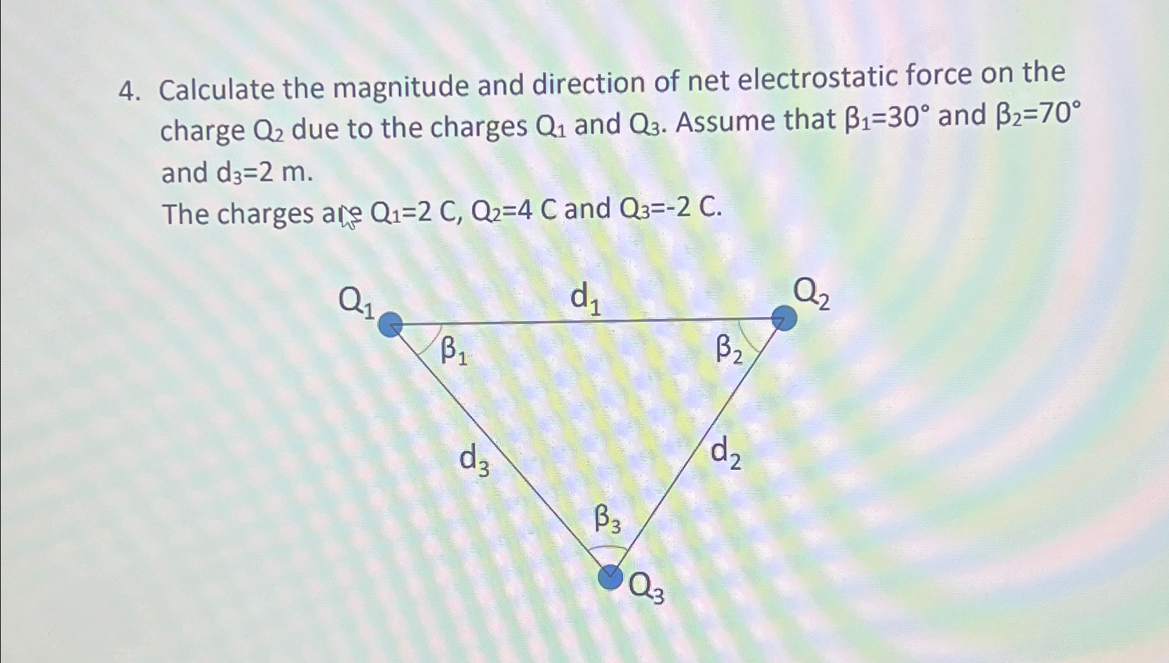 Solved Calculate the magnitude and direction of net | Chegg.com