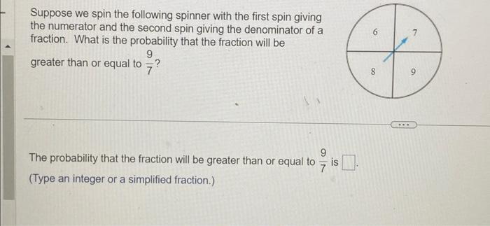 Solved Suppose we spin the following spinner with the first | Chegg.com
