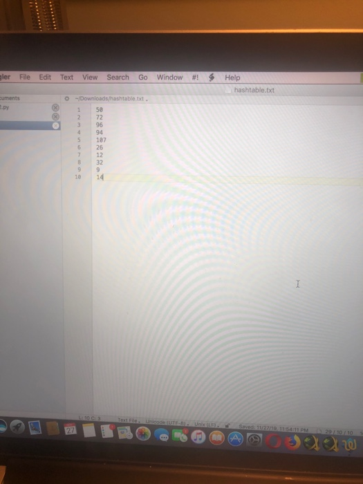 Solved Hash Tables Write the Python code that does the | Chegg.com