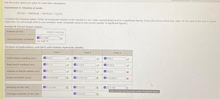 Use the exact values you enter to make later | Chegg.com