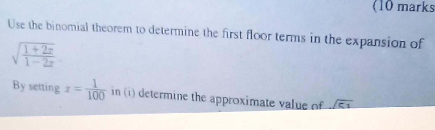 Solved Use the binomial theorem to determine the first floor | Chegg.com