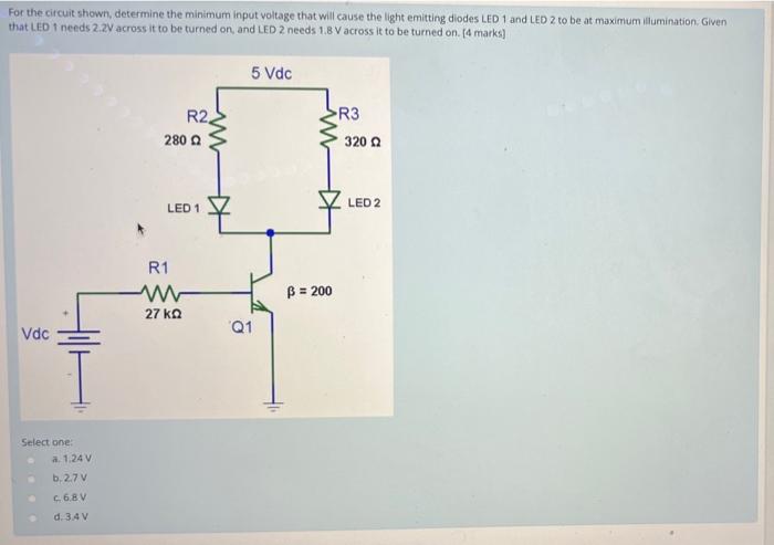 Solved For the circuit shown, determine the minimum input | Chegg.com