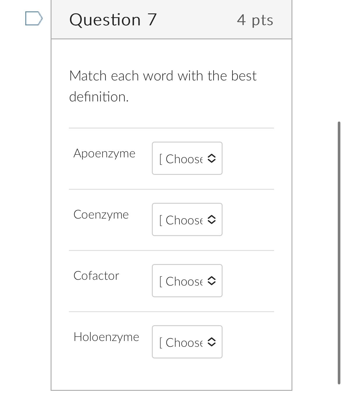 Solved Question 74 ptsMatch each word with the | Chegg.com Solved Question 74 ptsMatch each word with the | Chegg.com