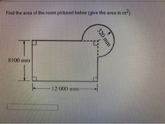 Solved Find the area of the room pictured below (give the | Chegg.com