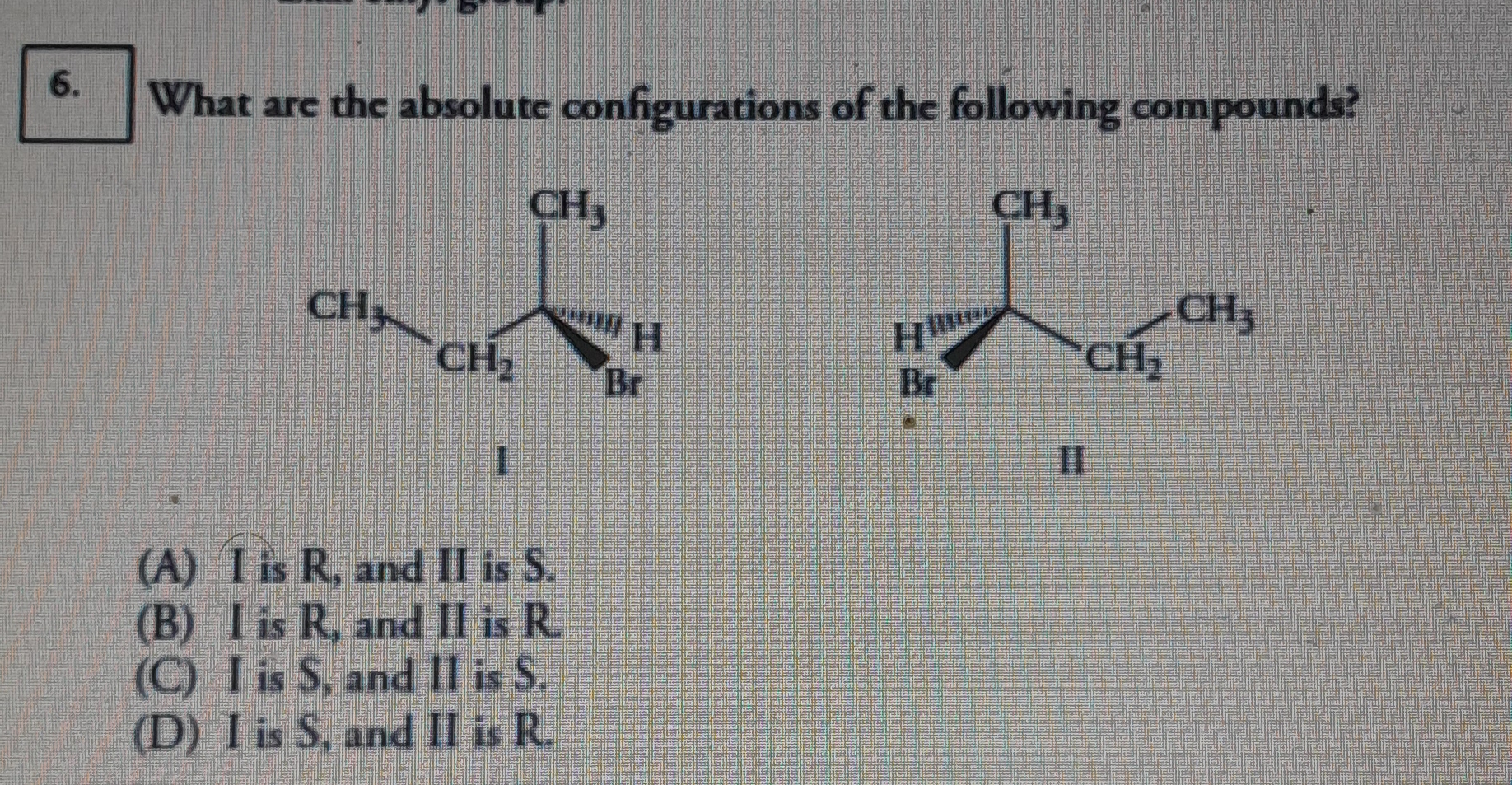 Solved What are the absolute configurations of the following | Chegg.com