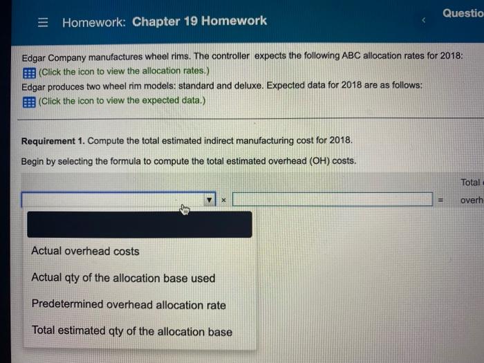 Solved Questio Homework: Chapter 19 Homework Edgar Company | Chegg.com