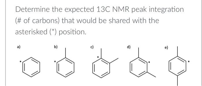 Solved Determine the expected 13C NMR peak integration (# of | Chegg.com