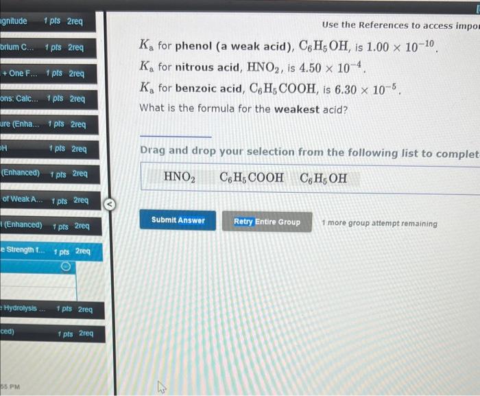 Solved Use the References to access impo: Ka for phenol (a | Chegg.com