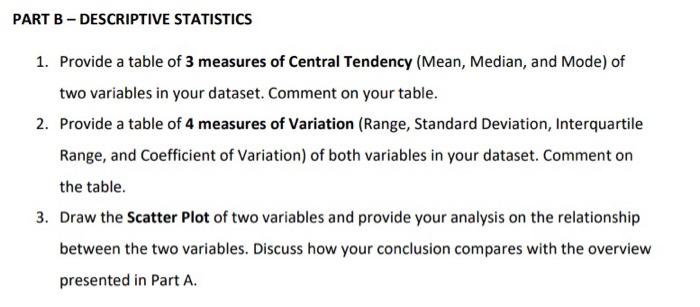 Solved 1. Provide a table of 3 measures of Central Tendency | Chegg.com