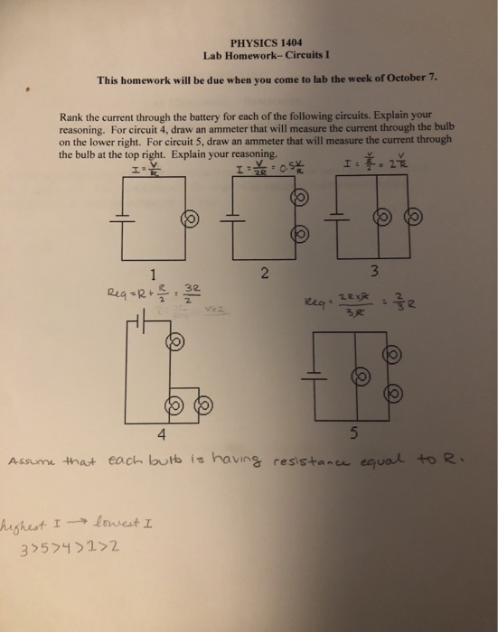 Solved PHYSICS 1404 Lab Homework- Circuits I This homework | Chegg.com