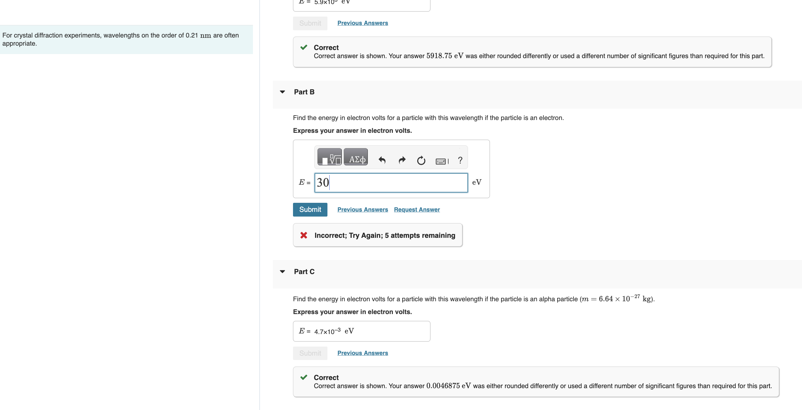 Solved For crystal diffraction experiments, wavelengths on | Chegg.com