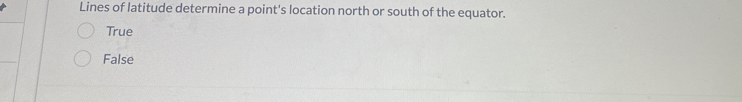 Solved Lines of latitude determine a point's location north | Chegg.com