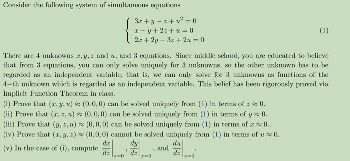 Solved Consider the following system of simultaneous | Chegg.com