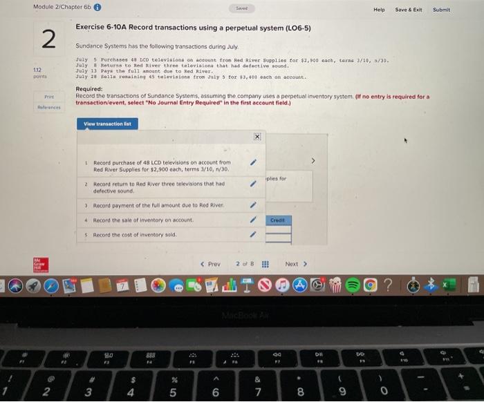 Solved Module 2/Chapter 6b Help Sove & Exit Submit Save & | Chegg.com