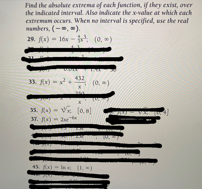 Solved by an EXPERT Find the absolute extrema of each function, if they | Chegg.com