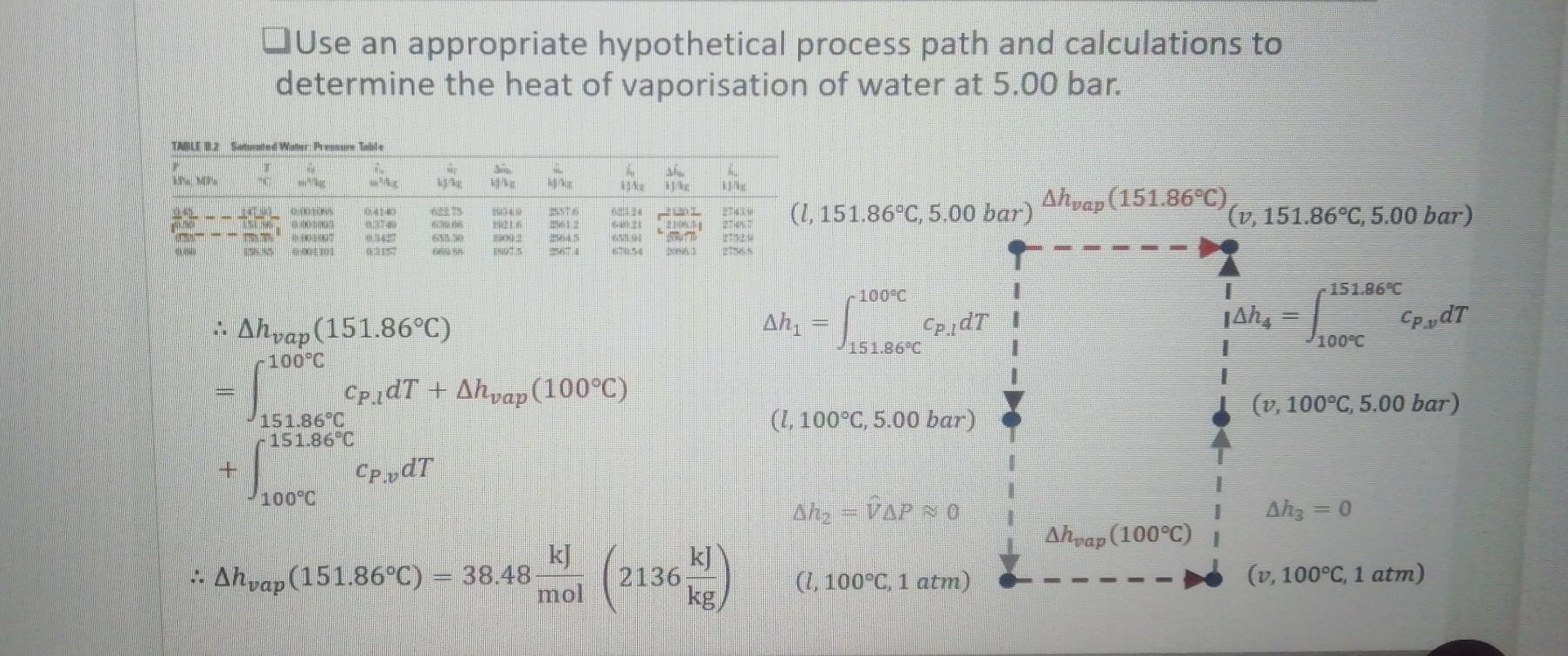 Solved Use an appropriate hypothetical process path and | Chegg.com