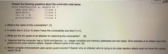 Solved Answer the following questions about the vulnerable | Chegg.com