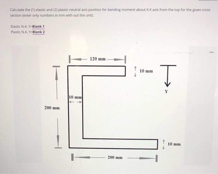 Solved Calculate the (1) elastic and (2) plastic neutral | Chegg.com