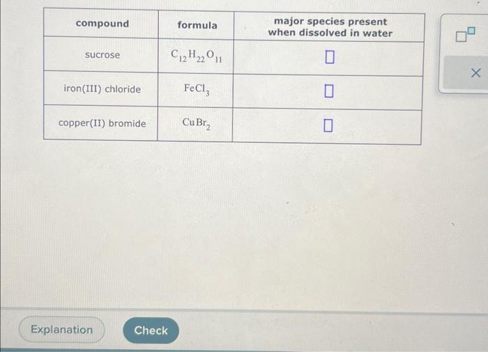 Solved compound sucrose iron(III) chloride copper(II) | Chegg.com