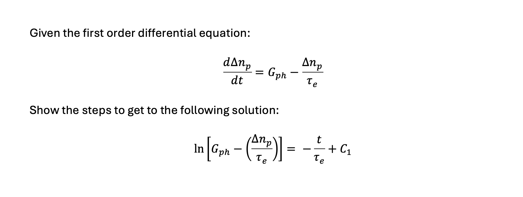 Given the first order differential | Chegg.com