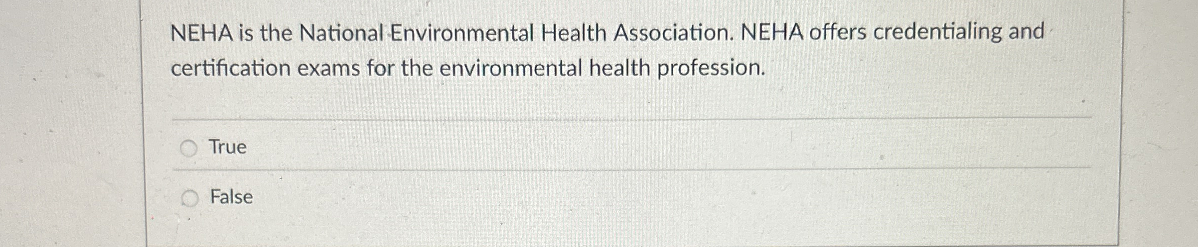 Solved NEHA is the National Environmental Health | Chegg.com