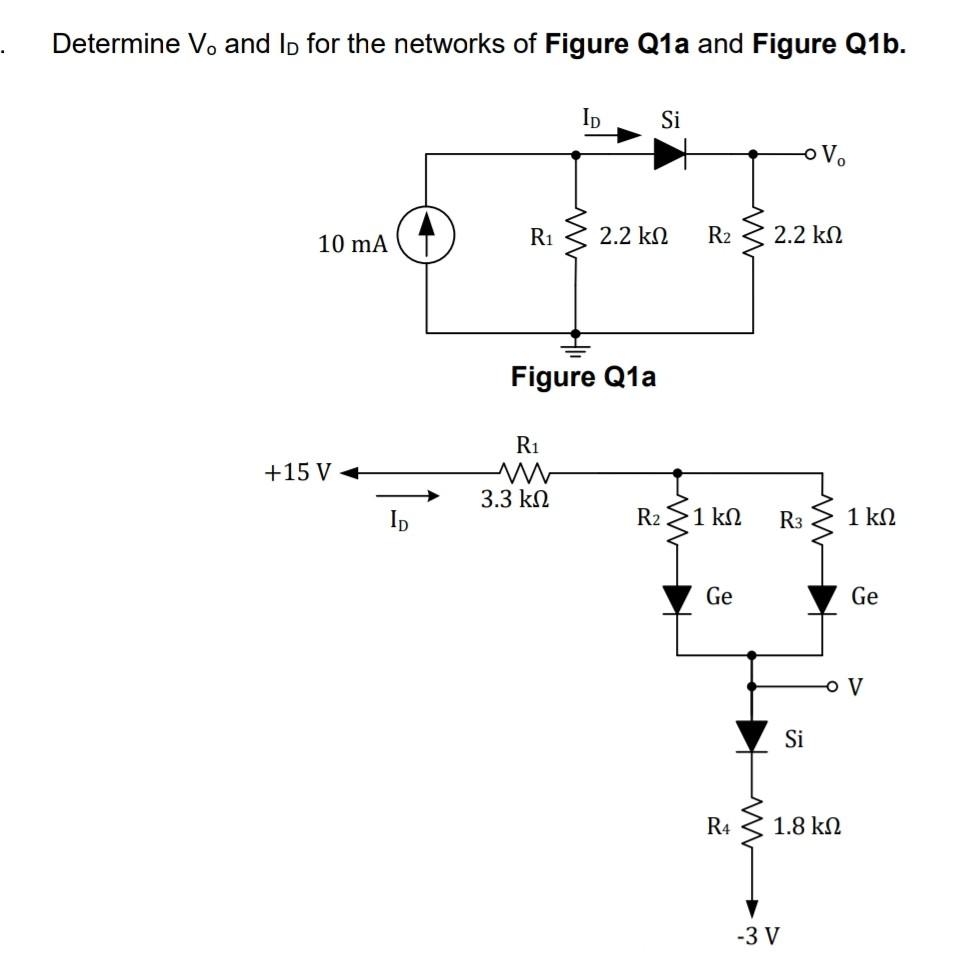 Solved Determine V. and lp for the networks of Figure Q1a | Chegg.com
