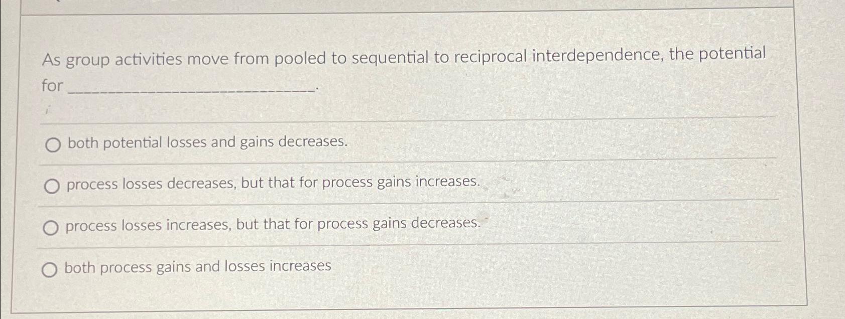 Solved As group activities move from pooled to sequential to | Chegg.com