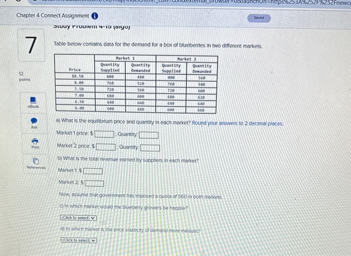 Solved Table below contains data for the demand for a box of | Chegg.com