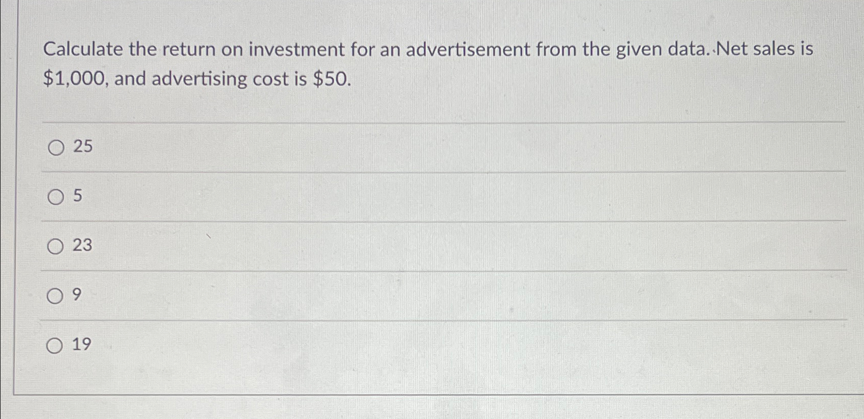 Solved Calculate the return on investment for an | Chegg.com