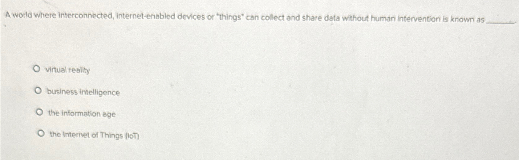 Solved A world where interconnected, internet-enabled | Chegg.com