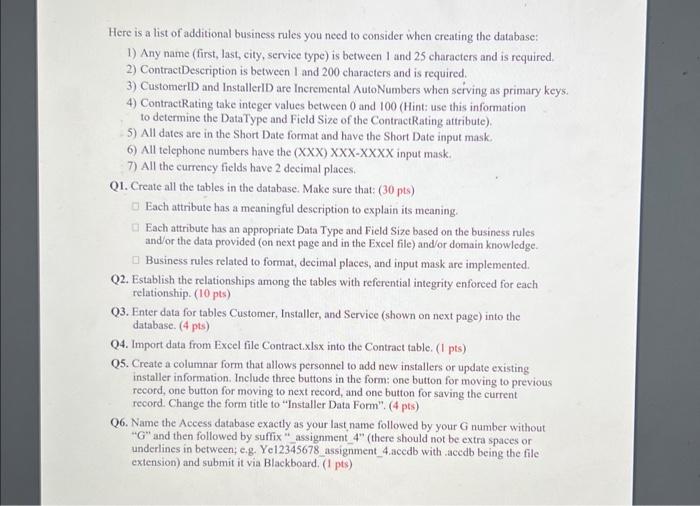 Solved Assignment #4 : Microsoft Access (Total: 50 pts) | Chegg.com