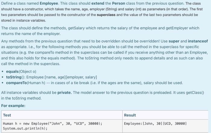 Solved Define a class named Employee. This class should | Chegg.com