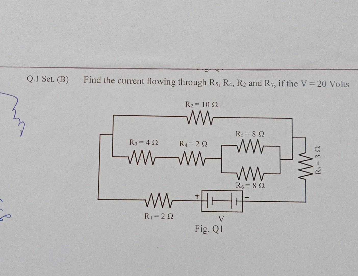 Solved Find the current flowing through R5,R4,R2 and R7, if | Chegg.com