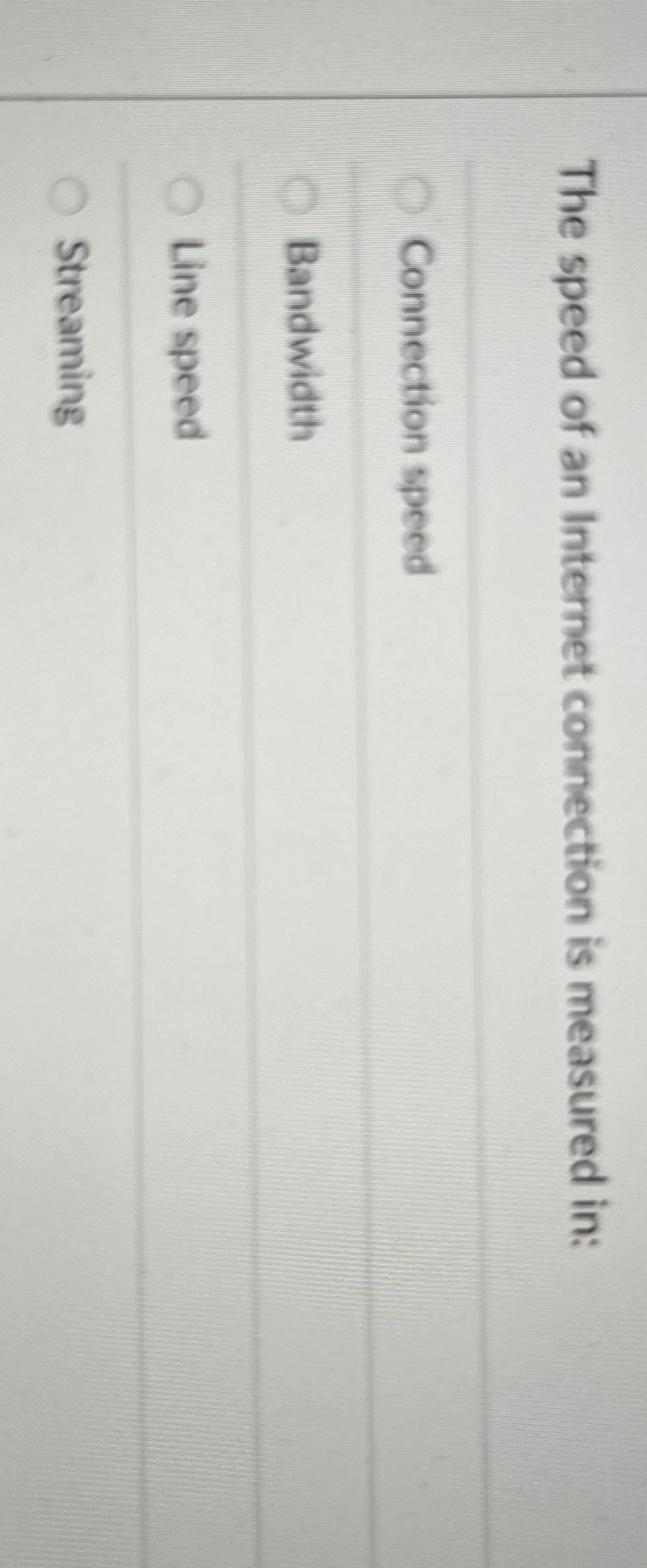Solved The speed of an Internet connection is measured | Chegg.com