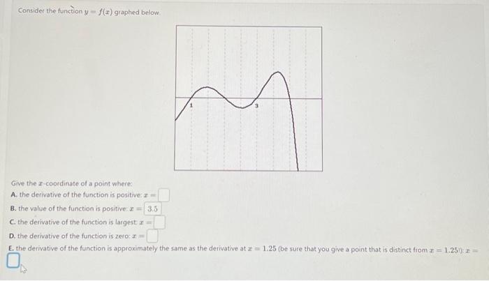 Solved Consider the function y=f(x) graphed below. Give the | Chegg.com