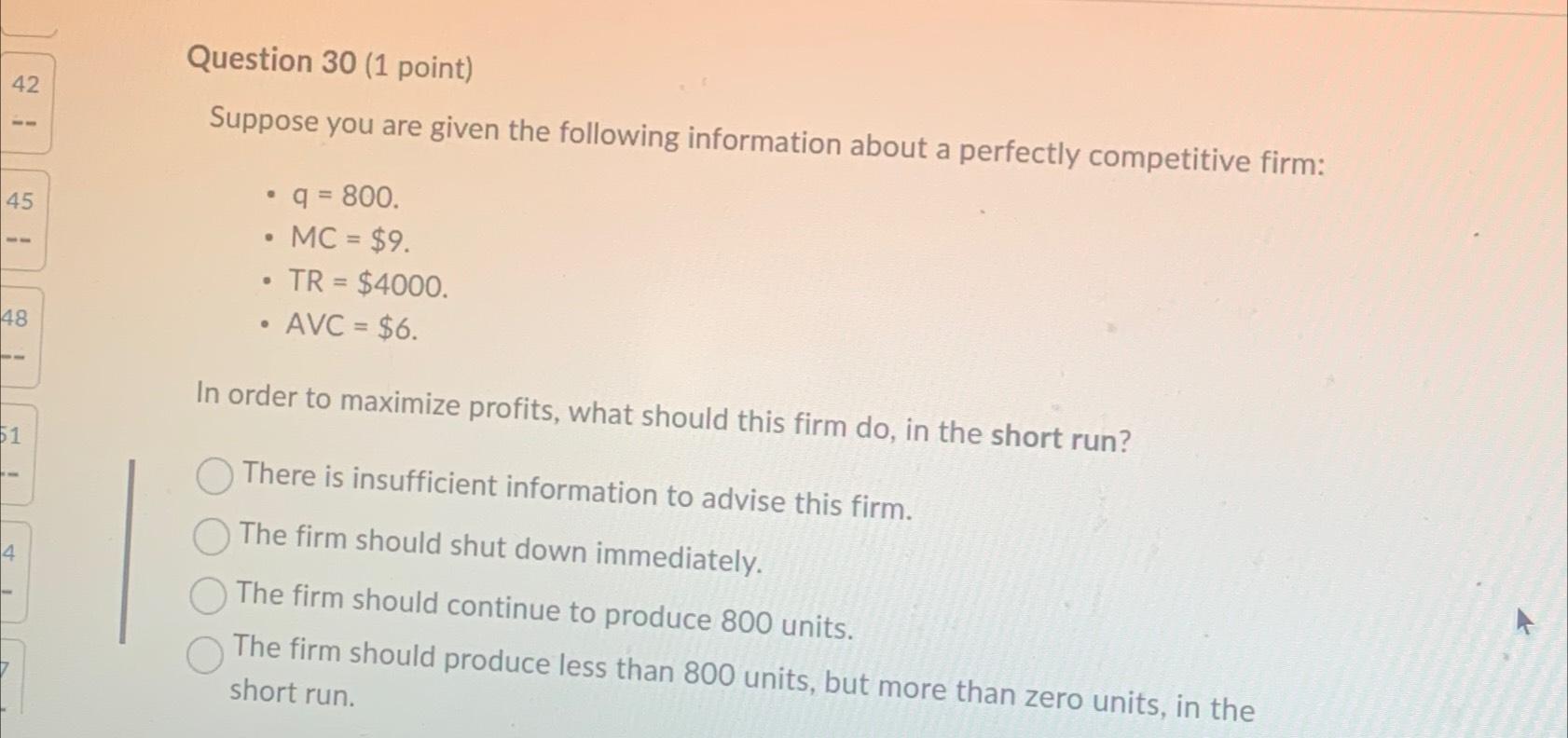 Solved Question 30 (1 ﻿point)Suppose you are given the | Chegg.com