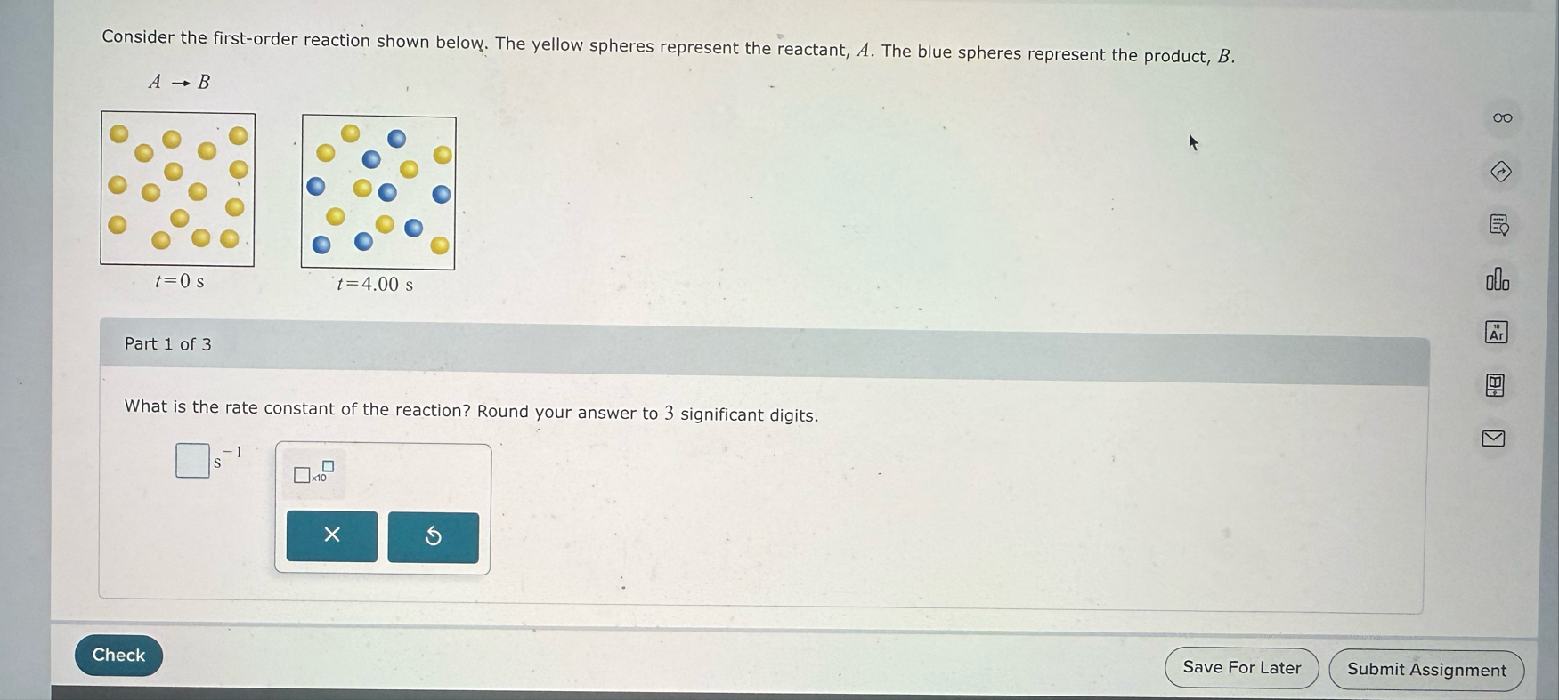 Solved Consider the first-order reaction shown below. The | Chegg.com