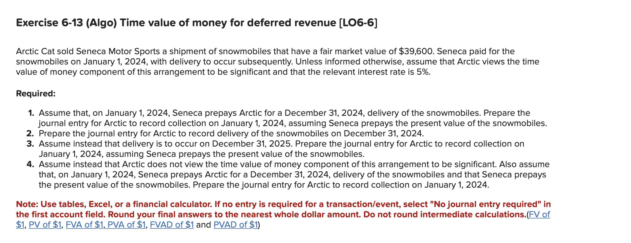Solved Exercise 6-13 (Algo) ﻿Time value of money for | Chegg.com