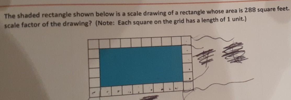 Solved The shaded rectangle shown below is a scale drawing | Chegg.com