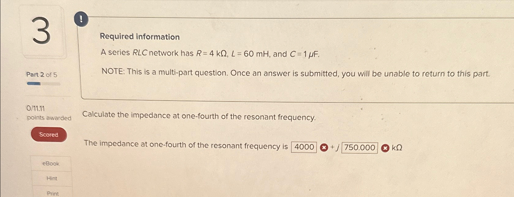 Solved Required informationA series RLC ﻿network has | Chegg.com
