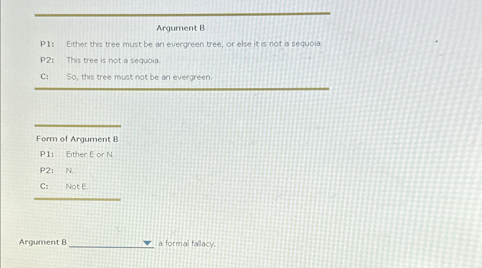 Solved Argument BP1: Either this tree must be an evergreen | Chegg.com