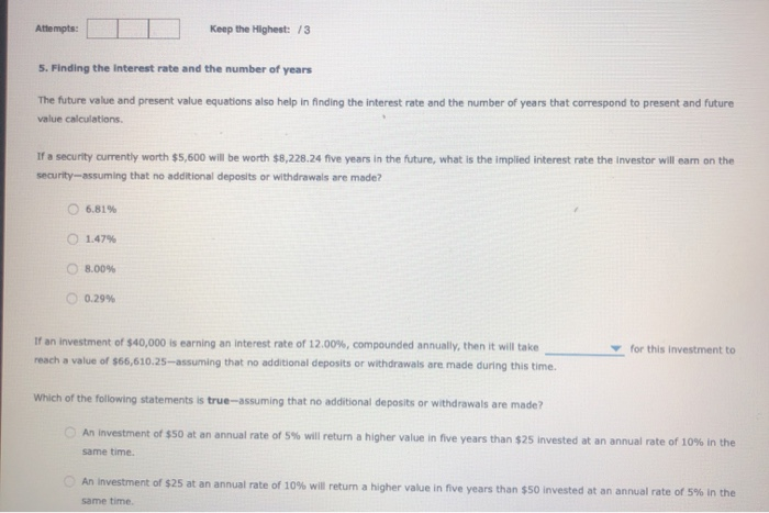 Solved Attempts: Keep the Highest: 13 5. Finding the | Chegg.com