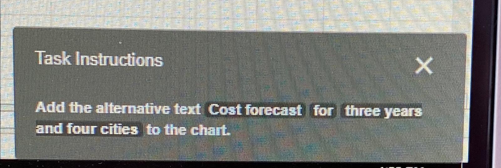 Solved Task lnstructionsAdd the altemative text Cost | Chegg.com