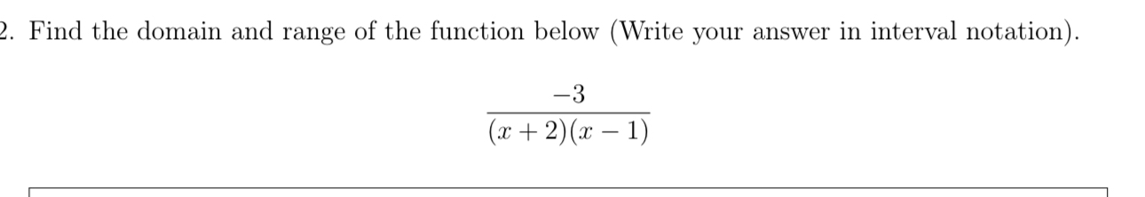Solved Find the domain and range of the function below | Chegg.com
