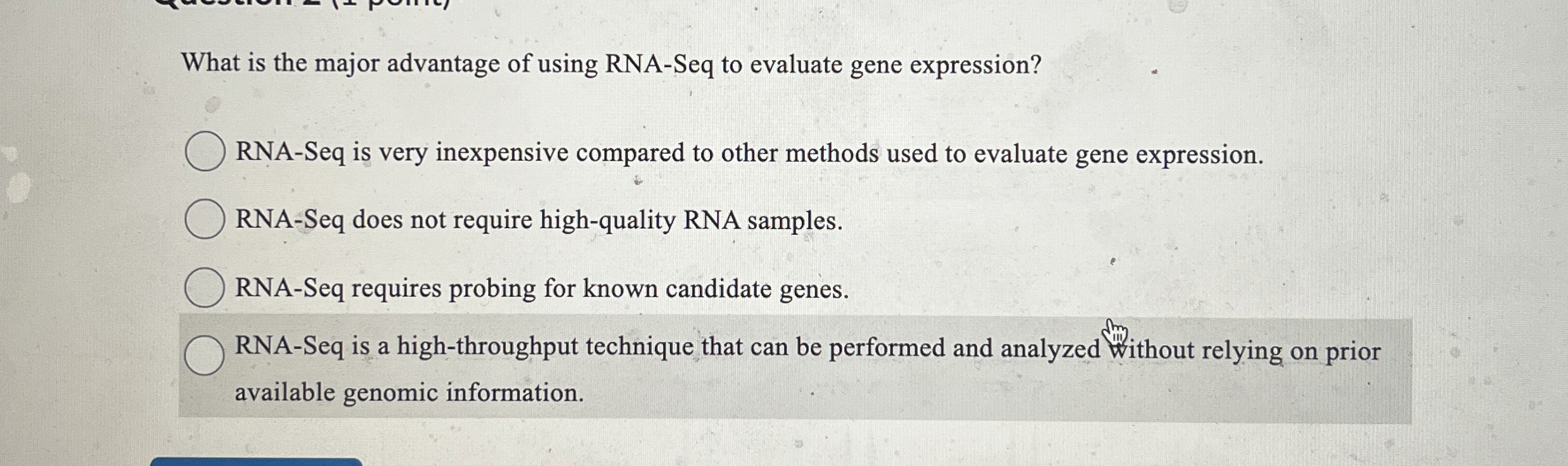 Solved What is the major advantage of using RNA-Seq to | Chegg.com