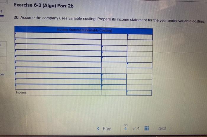 Solved Required information Exercise 6-3 (Algo) Income | Chegg.com