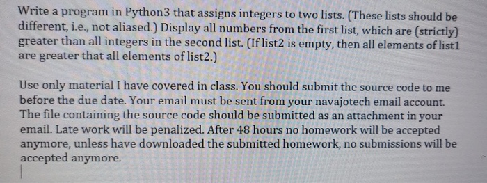 Solved Write a program in Python3 that assigns integers to | Chegg.com