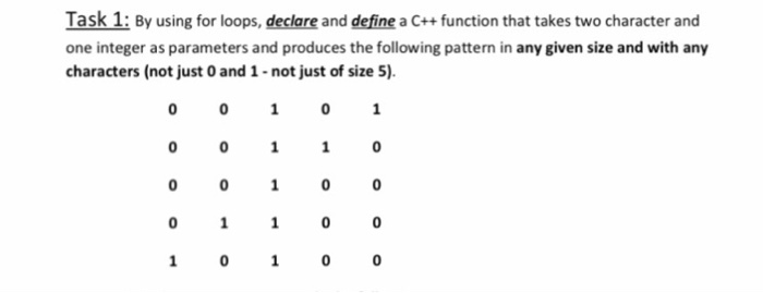 Solved Task 1 By Using For Loops Declare And Define A C 