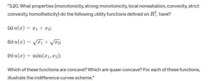 Solved "3.20. ﻿What properties (monotonicity, ﻿strong | Chegg.com